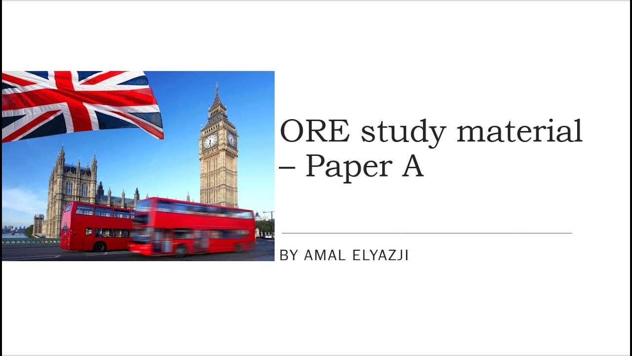 ORE EXAM part one _ paper A - YouTube