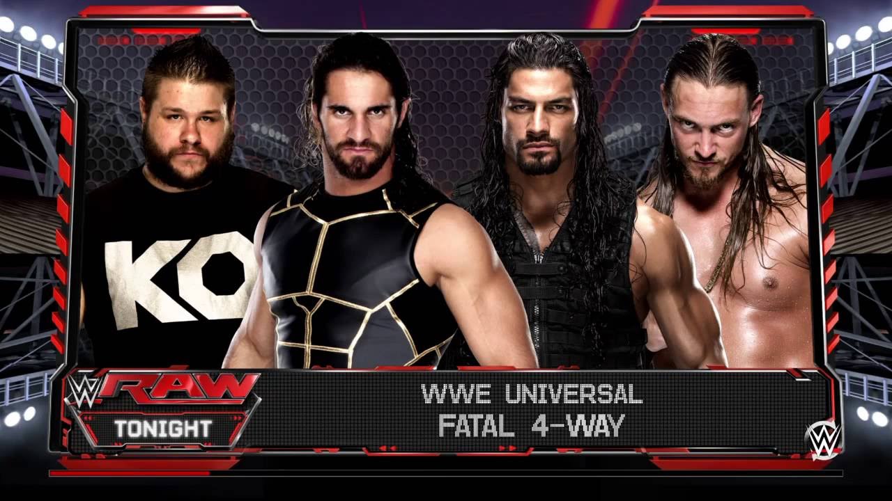 WWE Universal Title Fatal 4 way match on RAW - YouTube