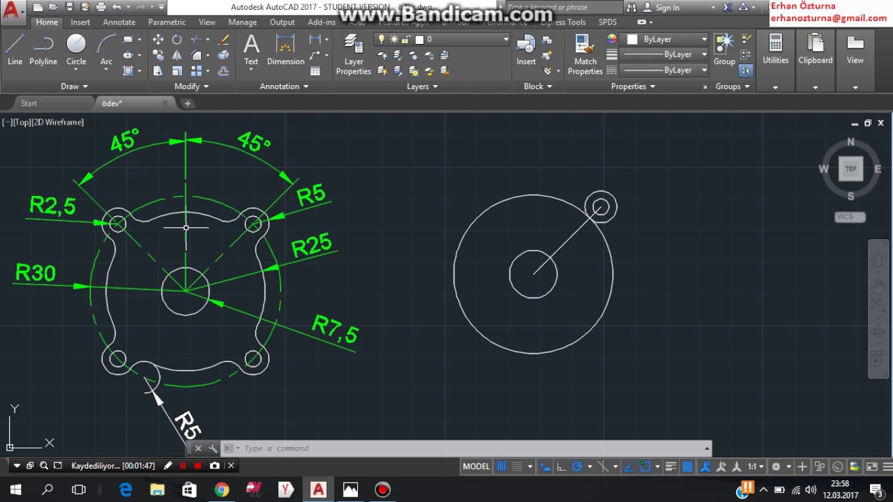 Autocad 2D uygulama - YouTube