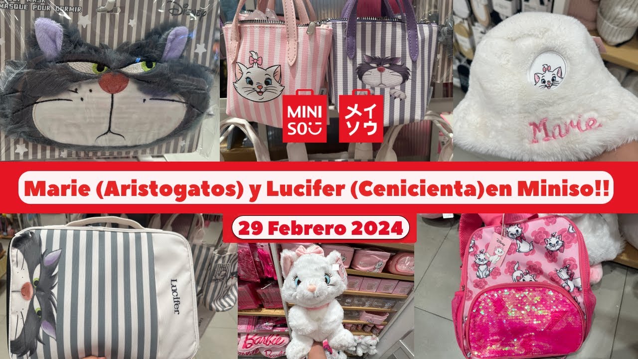 Colección de Marie (Aristogatos) y Lucifer (Cenicienta) |Miniso 🇲🇽|2024 ...