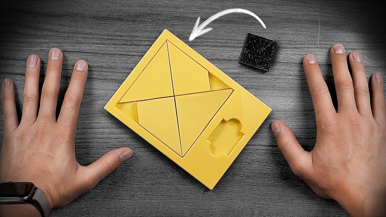 Try to fit a large black square into a frame | How is that possible ...