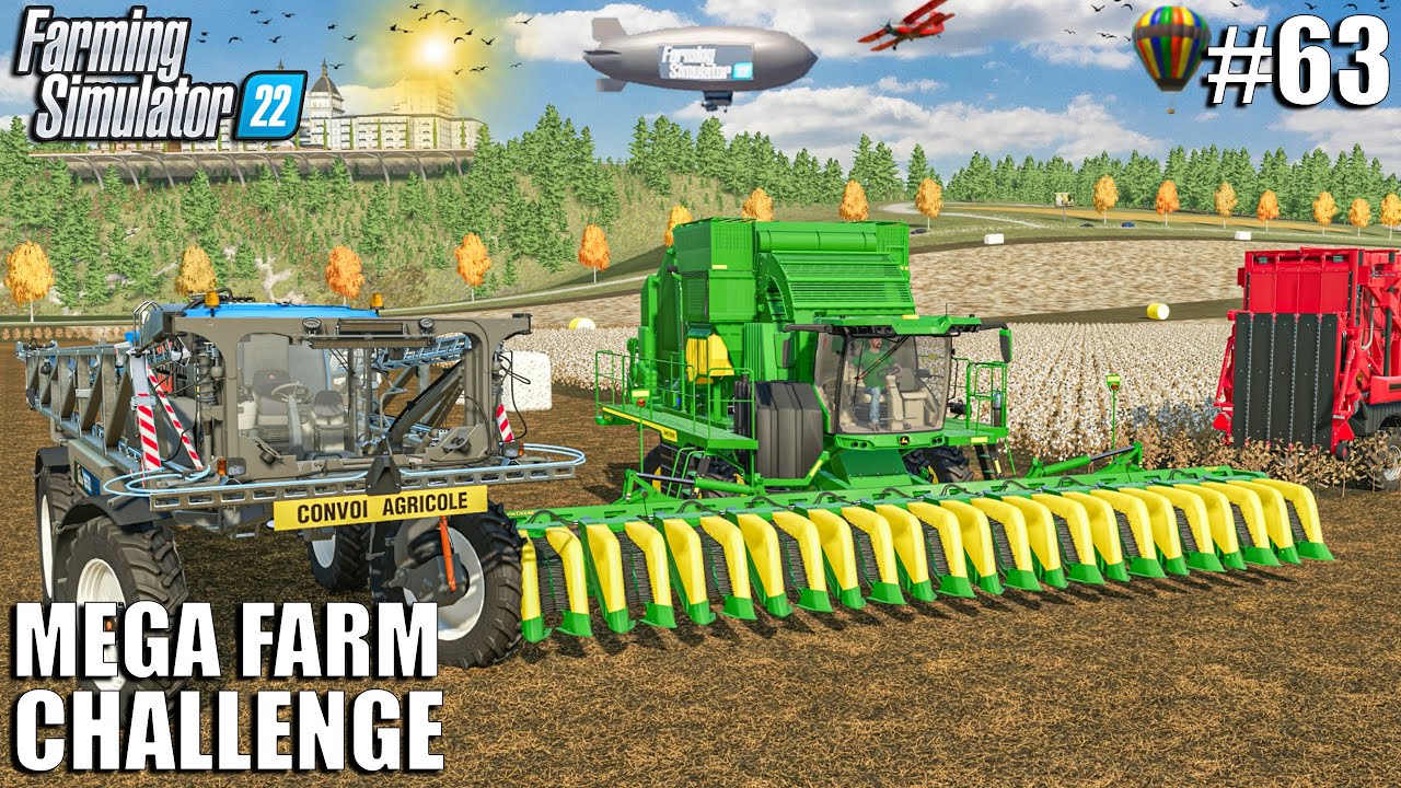 BIG COTTON Harvest & SPRAYING CROPS w/ 36m SPRAYER | MEGA FARM Ep.63 ...