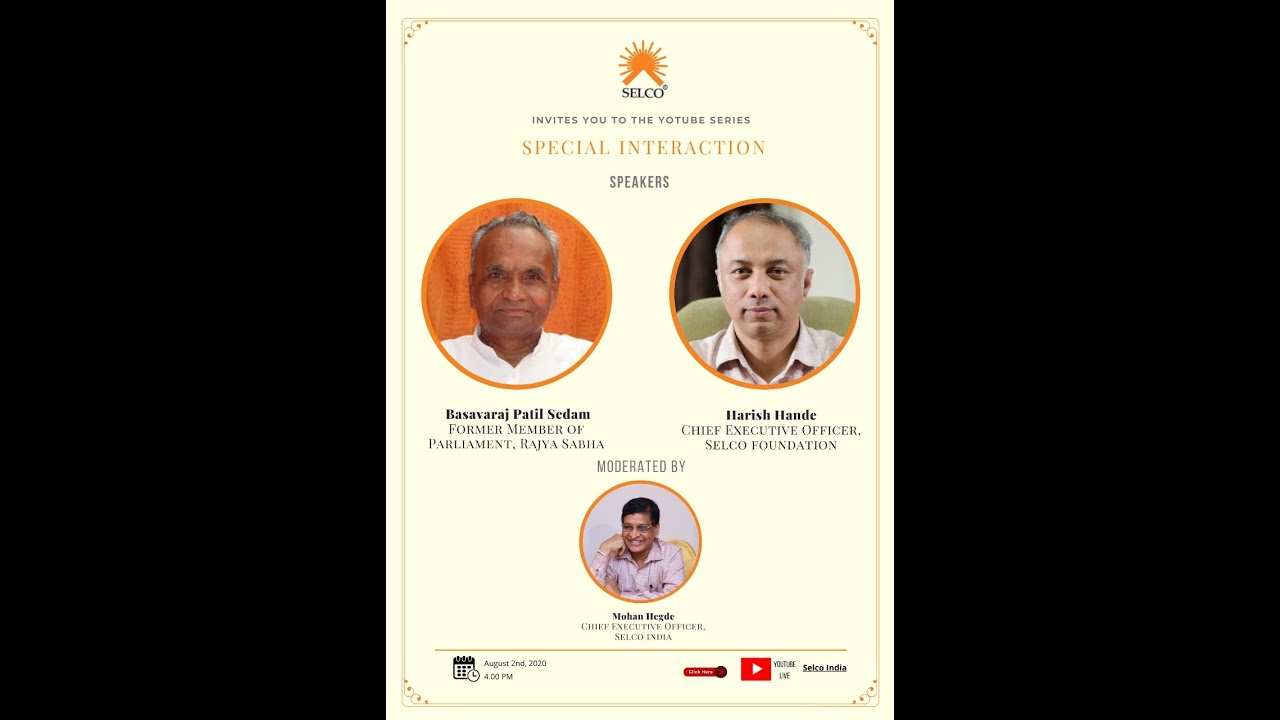 Special Interaction with Basavaraj Patil Sedam, Former M.P - YouTube