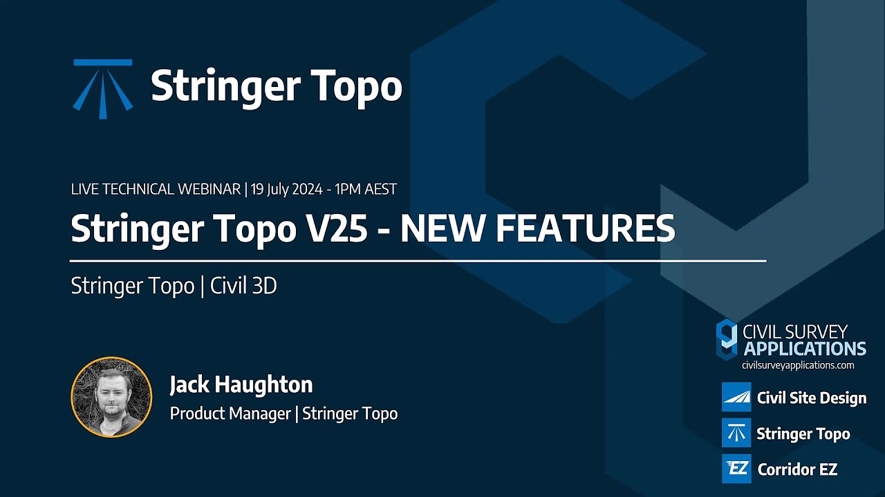 Webinar | Stringer Topo V25 (Civil 3D) - YouTube
