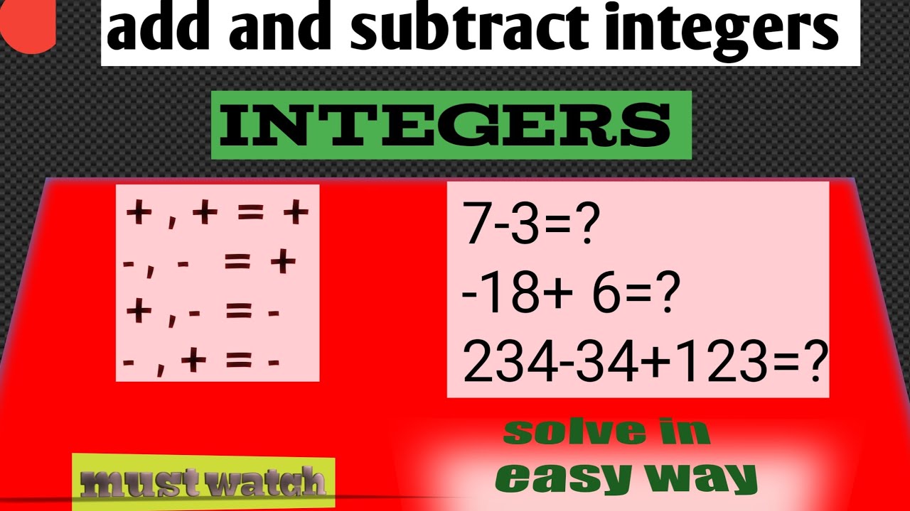 Addition And Subtraction Of Integers Integers For Class 6 8 addition-and-subtraction-of-integers-integers-for-class-6-8