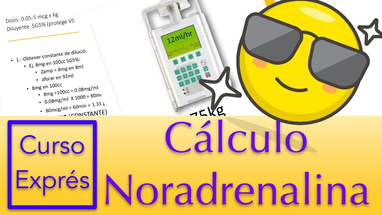 Calculo dosis de noradrenalina paso a paso!!! - YouTube