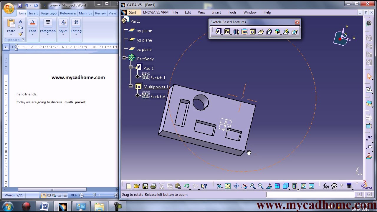 catia multi pocket in detail - YouTube