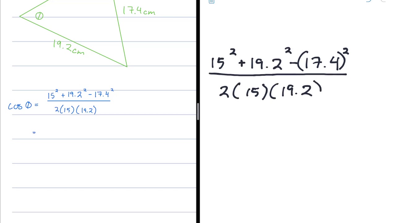 The Cosine Rule (Missing Angles) - YouTube