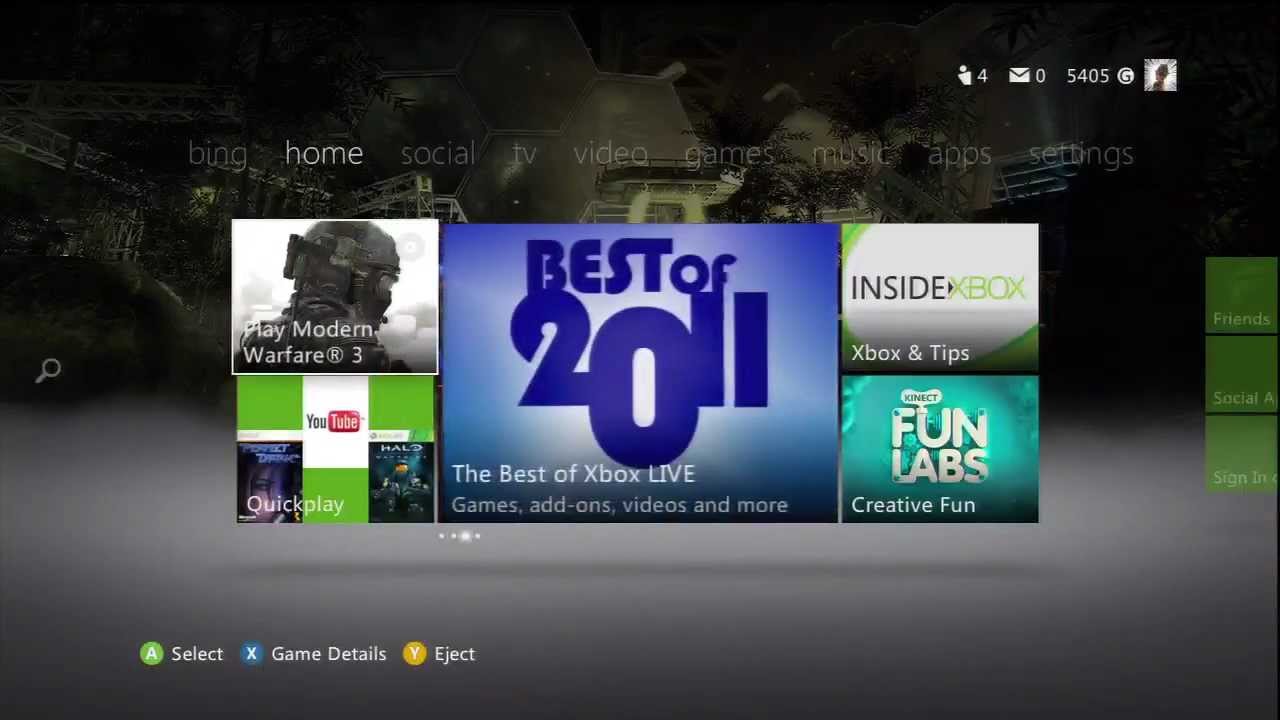 New Xbox 360 Dashboard Review Part 1 - Bing and Home - YouTube