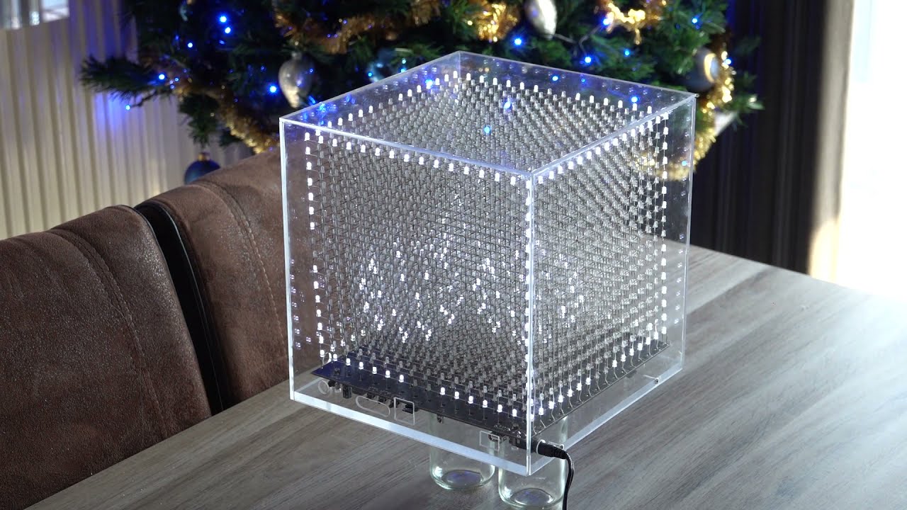 16x16x16 LED-cube x-mass animation - YouTube