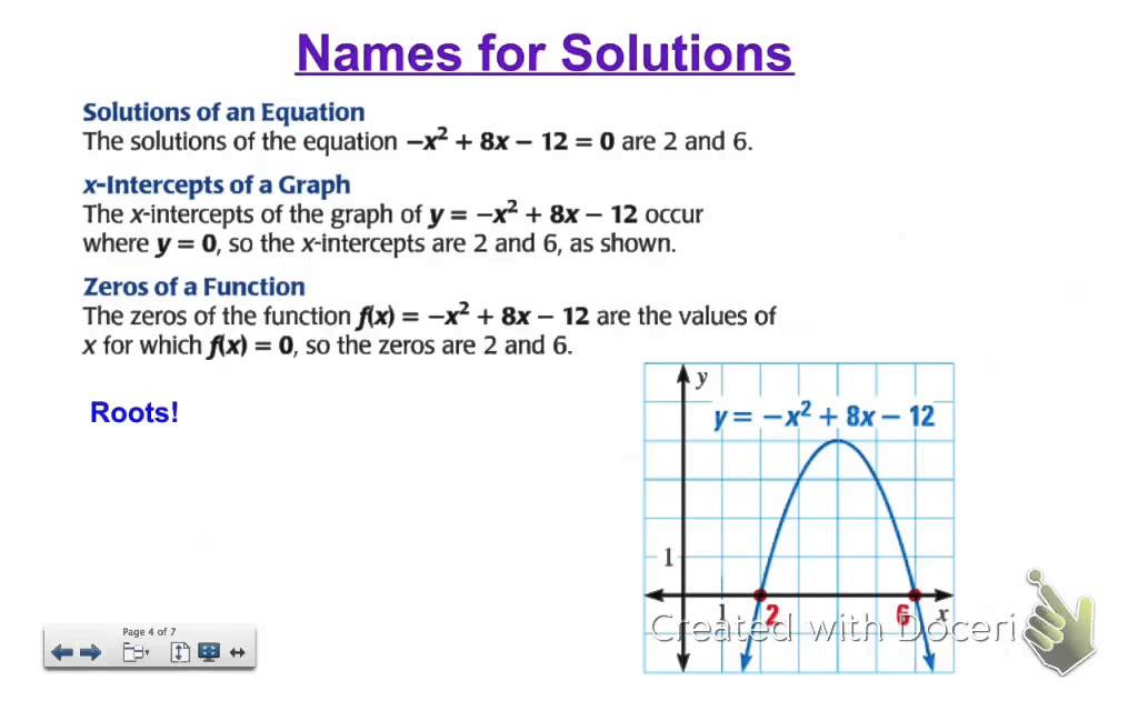 10.3 Solve Quadratic Equations by Graphing - YouTube