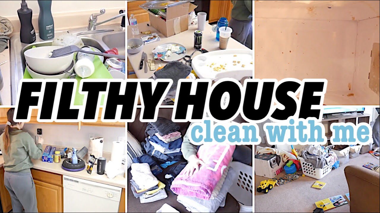 FILTHY HOUSE CLEAN WITH ME / EXTREME CLEANING MOTIVATION / DISASTER ...