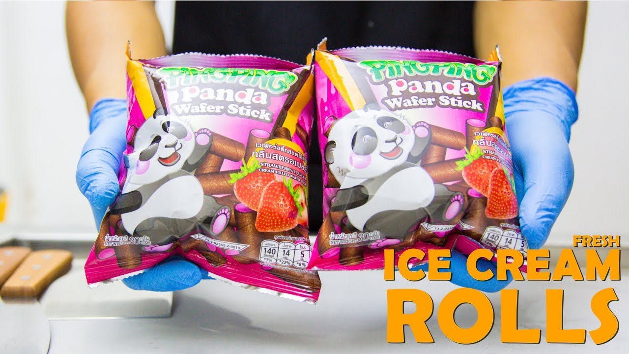 PingPing Panda Wafer Stick Ice Cream Fried - Instant Ice Cream Rolls ...