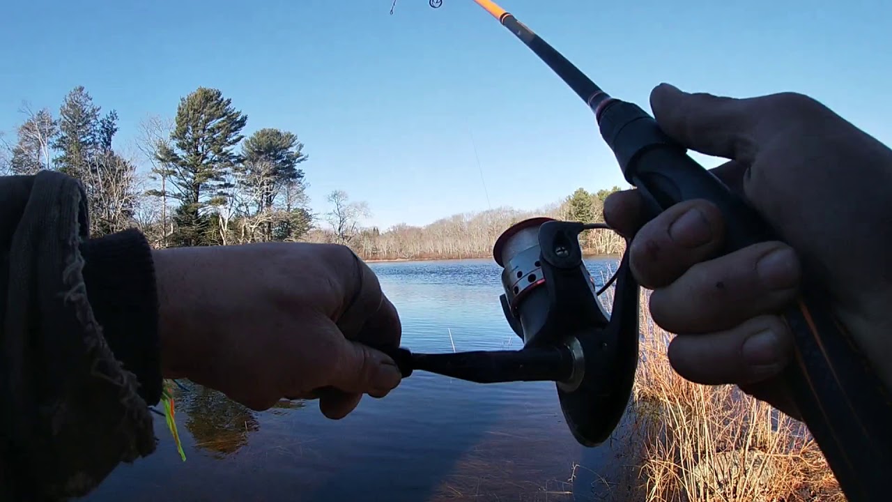 Trout fishing barbers pond RI. - YouTube