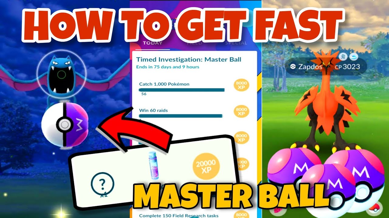 How To Get Master Ball Fast In Pokemon Go 🔥 || How To Complete Timed ...