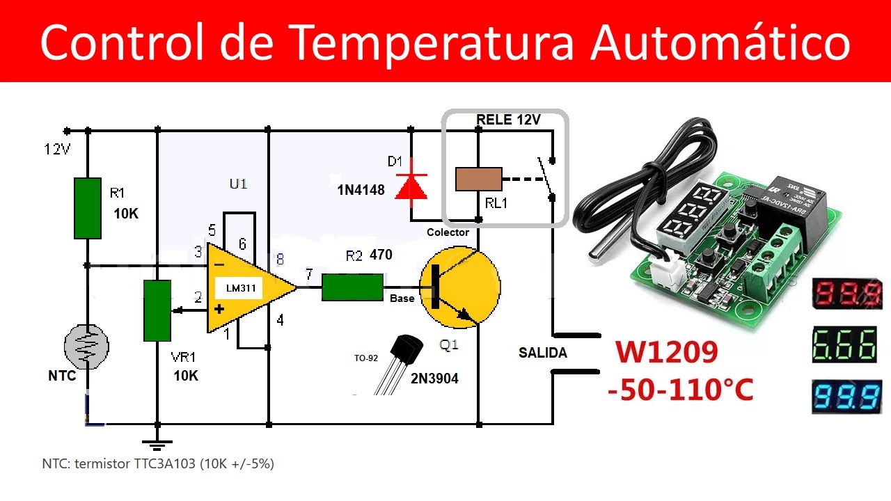 Circuito controlador de temperatura automático | automatic temperature ...