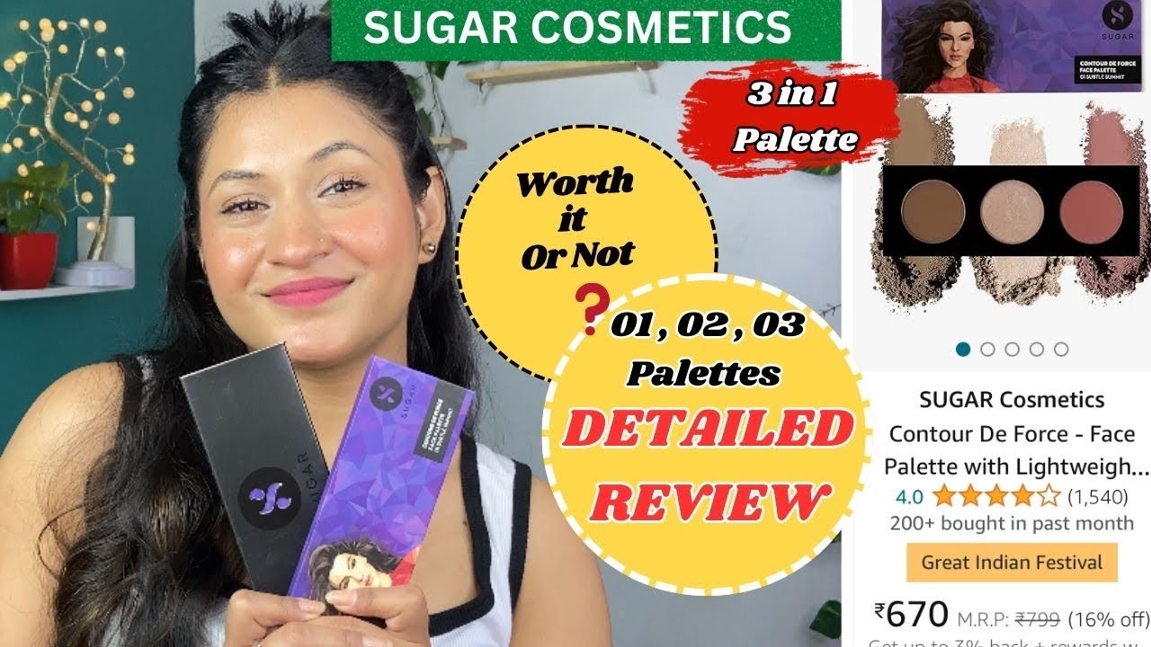 SUGAR Cosmetics (3in1) Contour De Force Face Palette Review | Best For ...