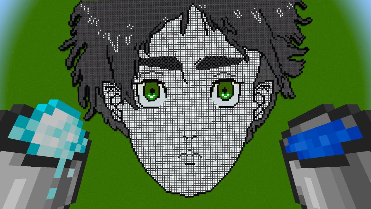 How to draw Eren Yeager in minecraft? Pixel Art - YouTube