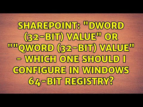 "DWORD (32-bit) Value" - YouTube