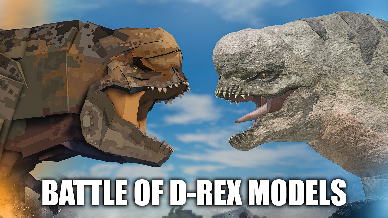 Jurassic Blocky VS Dinosaur Simulator Battle Of D-REX Models! - YouTube