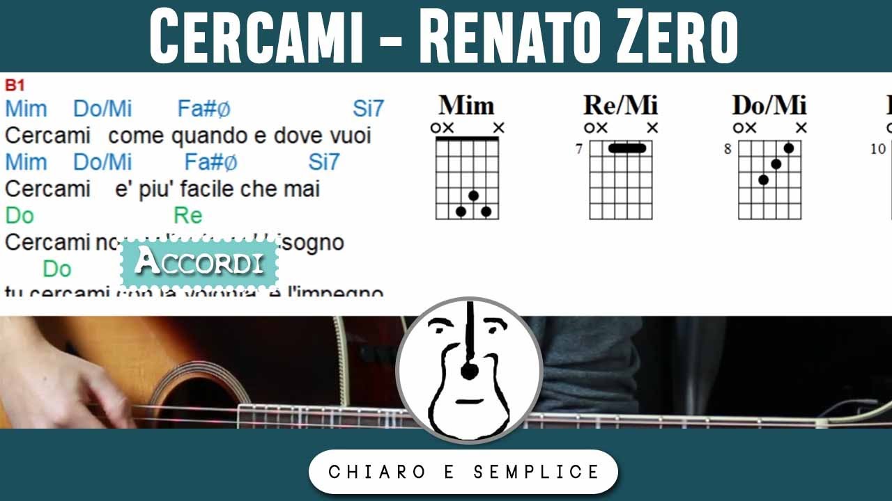 Cercami (Renato Zero) - Accordi Chitarra - YouTube