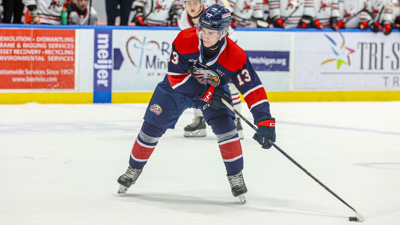 Carson Harmer's First OHL Hat Trick Propels Saginaw to Victory - YouTube