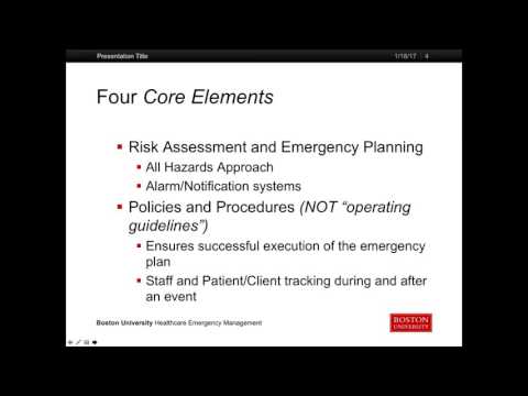 CMS Emergency Preparedness Guidelines with Bob McKee, DSc, Boston ...