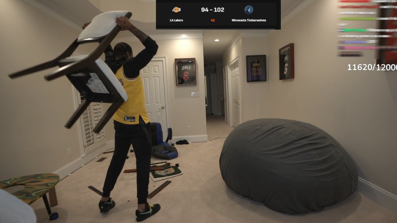 Tylil Destroys His Room after Los Angeles Lakers Eliminated from the ...