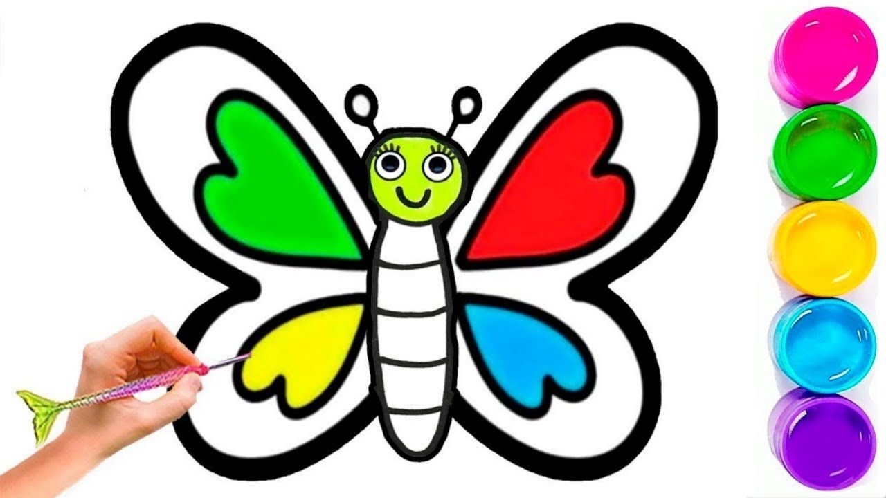 Draw a butterfly for children Bolalar uchun kapalak rasmini chizish ...