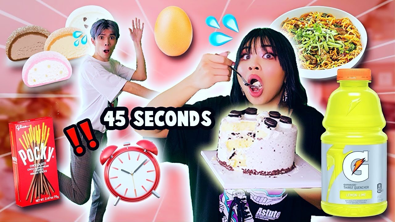EATING A WHOLE CAKE IN 45 SECONDS - YouTube