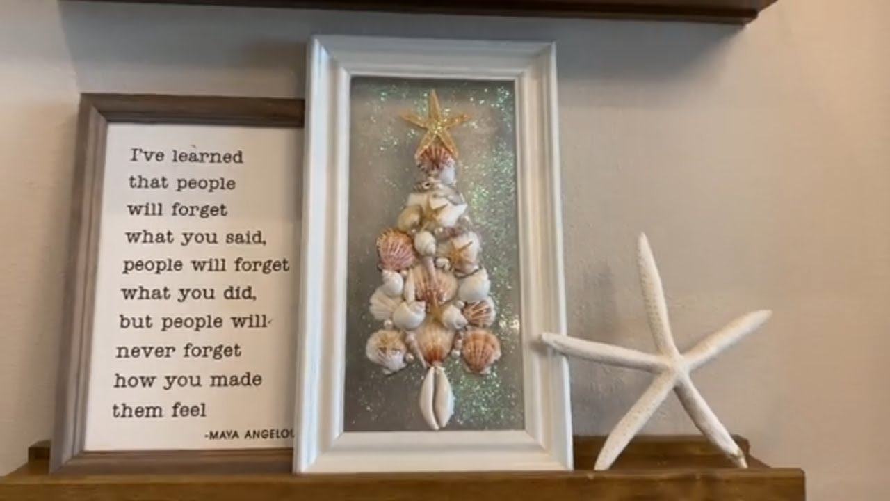 # 129 HOW TO MAKE A MOD PODGE COASTAL CHRISTMAS TREE, WITH SEASHELLS ...