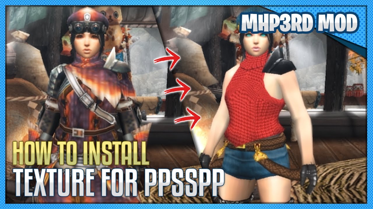 HOW TO INSTALL TEXTURE MOD ON MONSTER HUNTER PORTABLE 3RD PPSSPP ...