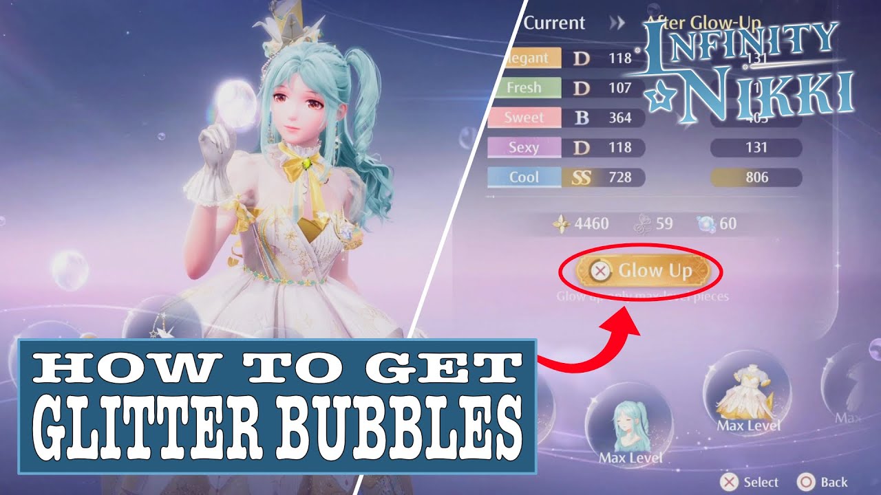 Infinity Nikki - How to get GLITTER BUBBLES for Glowing Up Outfits ...