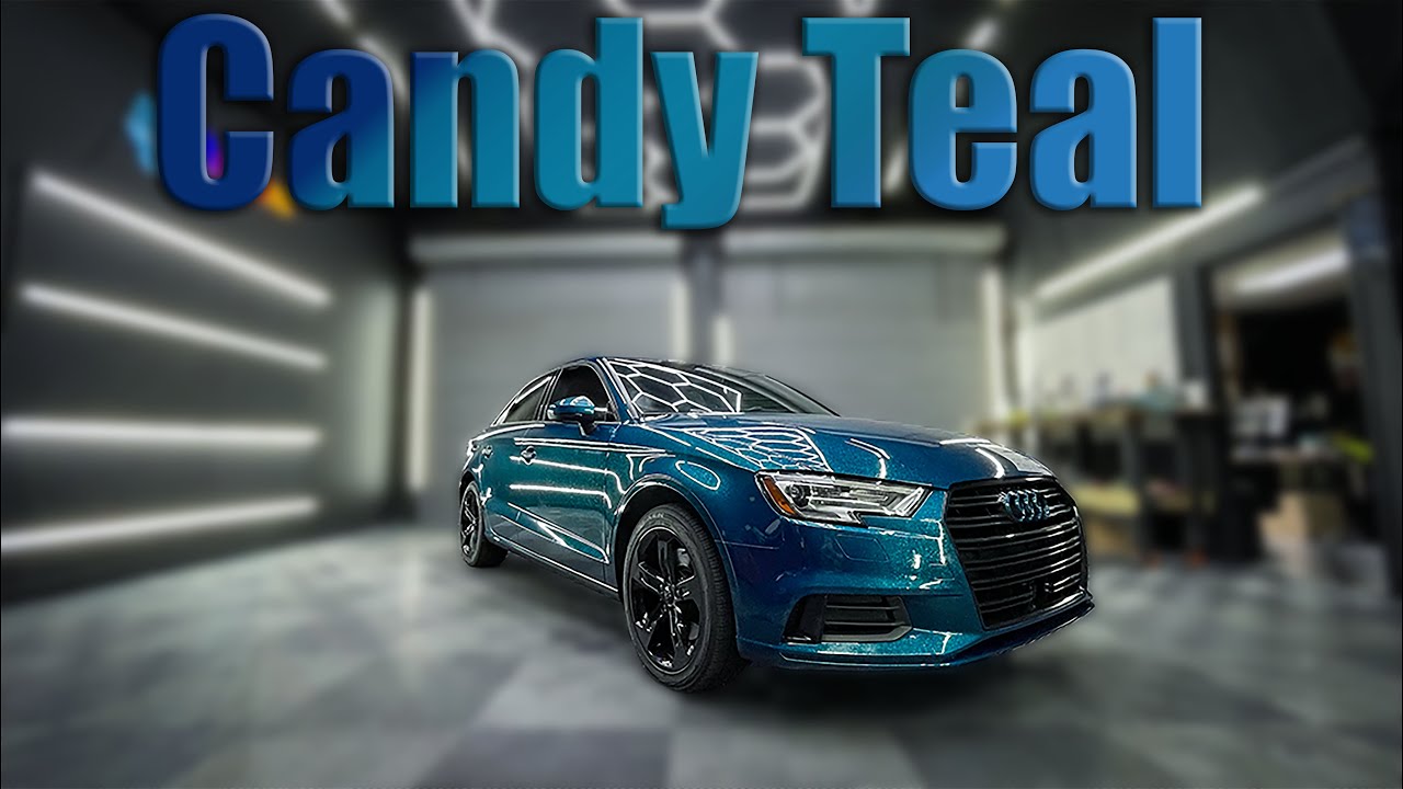 Silver flake with Teal Candy Spherical Gloss! - YouTube