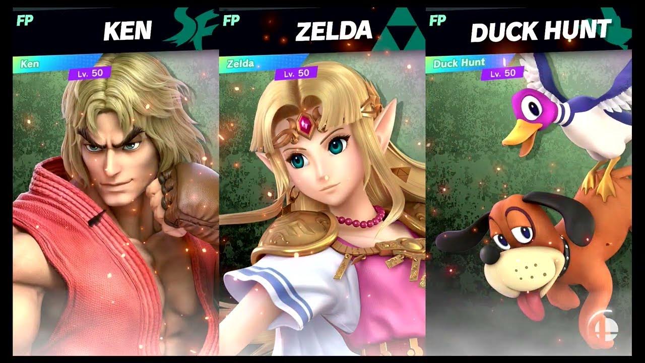 Super Smash Bros Ultimate Amiibo Fights – 11pm Finals Ken vs Zelda vs Duck Hunt - YouTube