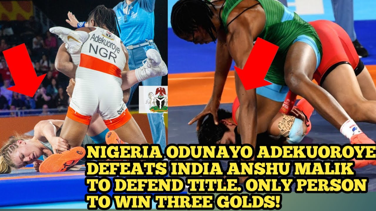 Nigerian Wrestler, Odunayo Adekuoroye Defeats India Anshu to Win Gold ...