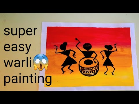 warli art painting for beginner/ easy warli painting/ painting and ...