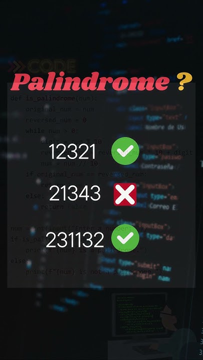 Check if a number is Palindrome or Not #python #coding #programming #job #software #tcs # ...