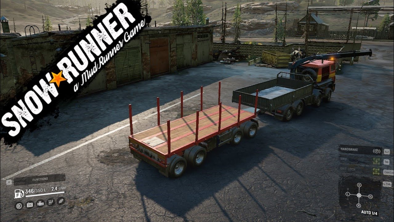 Stock trucks with mini crane can now have trailers SnowRunner Mod Test ...