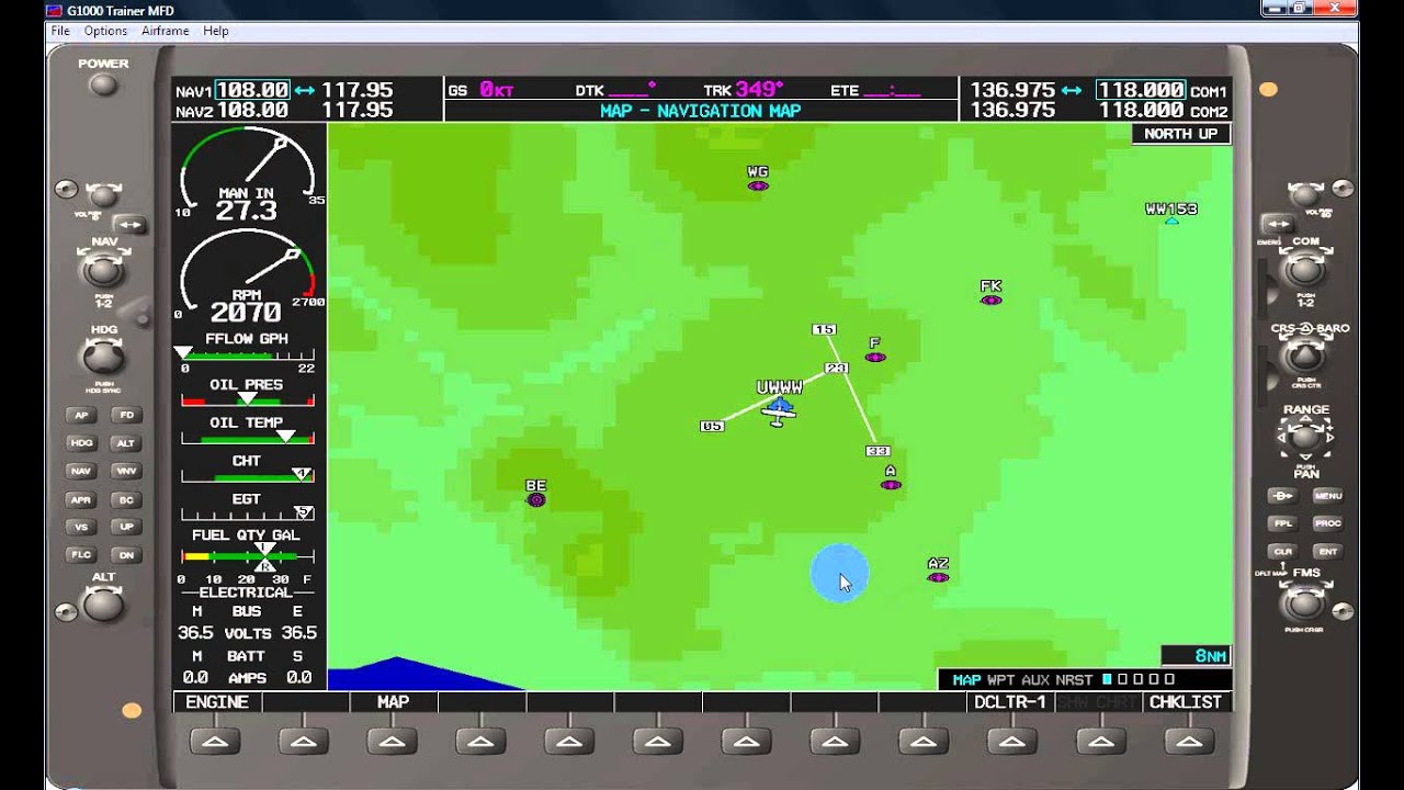Garmin 1000 MFD Part 1 MAP - YouTube