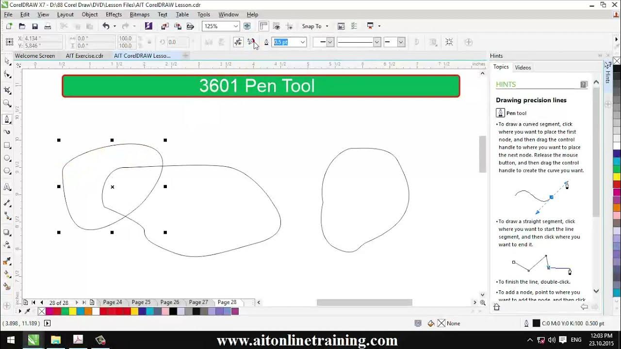 Pen Tool CorelDraw 17 Lesson-035 | CorelDraw Myanmar | Myanmar Corel Lesson | CorelDrawမြန်မာ ...