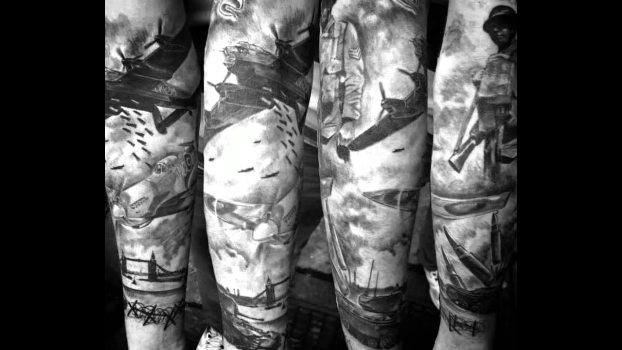 My Slideshow its not a long one of the ww1+2 tattoo - YouTube