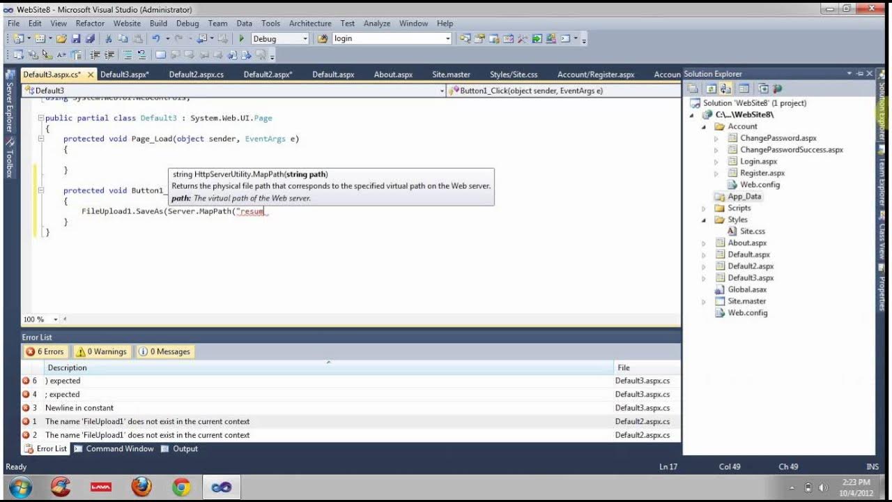 File Uploading and save it in a folder in ASP.NET using C#, File uploading and saving. - YouTube