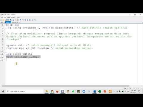 Tutorial Stata Basic: Log File Bagian 2 - YouTube
