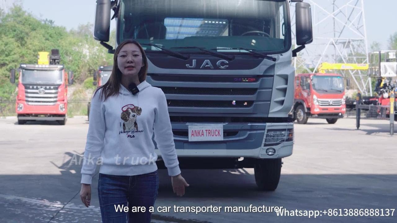 JAC car carrier truck can transport 5 commercial vehicles at the same ...