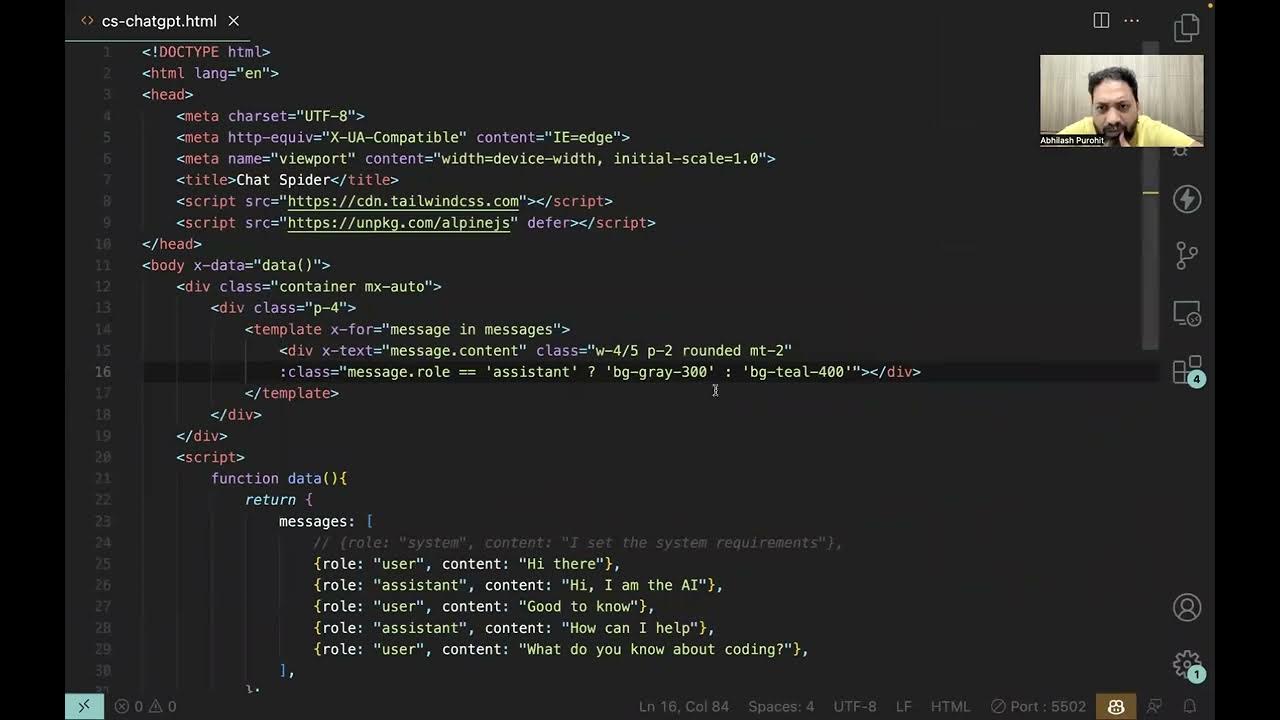 Chat GPT API Integration in HTML & JS - YouTube