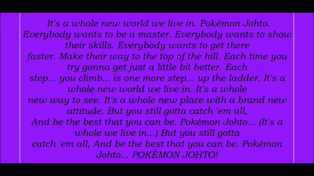 Pokémon, Johto Journeys Theme Song Lyrics - YouTube