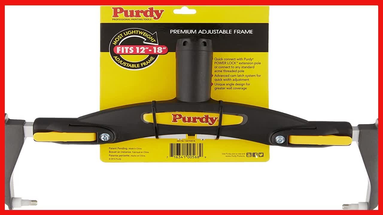 Purdy 14A753018 Adjustable Paint Roller Frame, 12-Inch to 18-Inch - YouTube