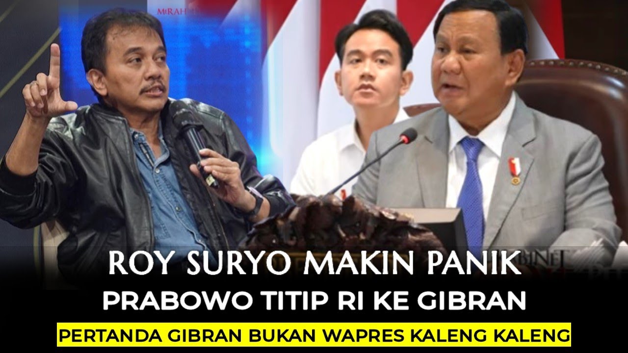 Roy Suryo Makin Panik, Prabowo Titip RI Ke Gibran. Bukti Gibran Bukan ...