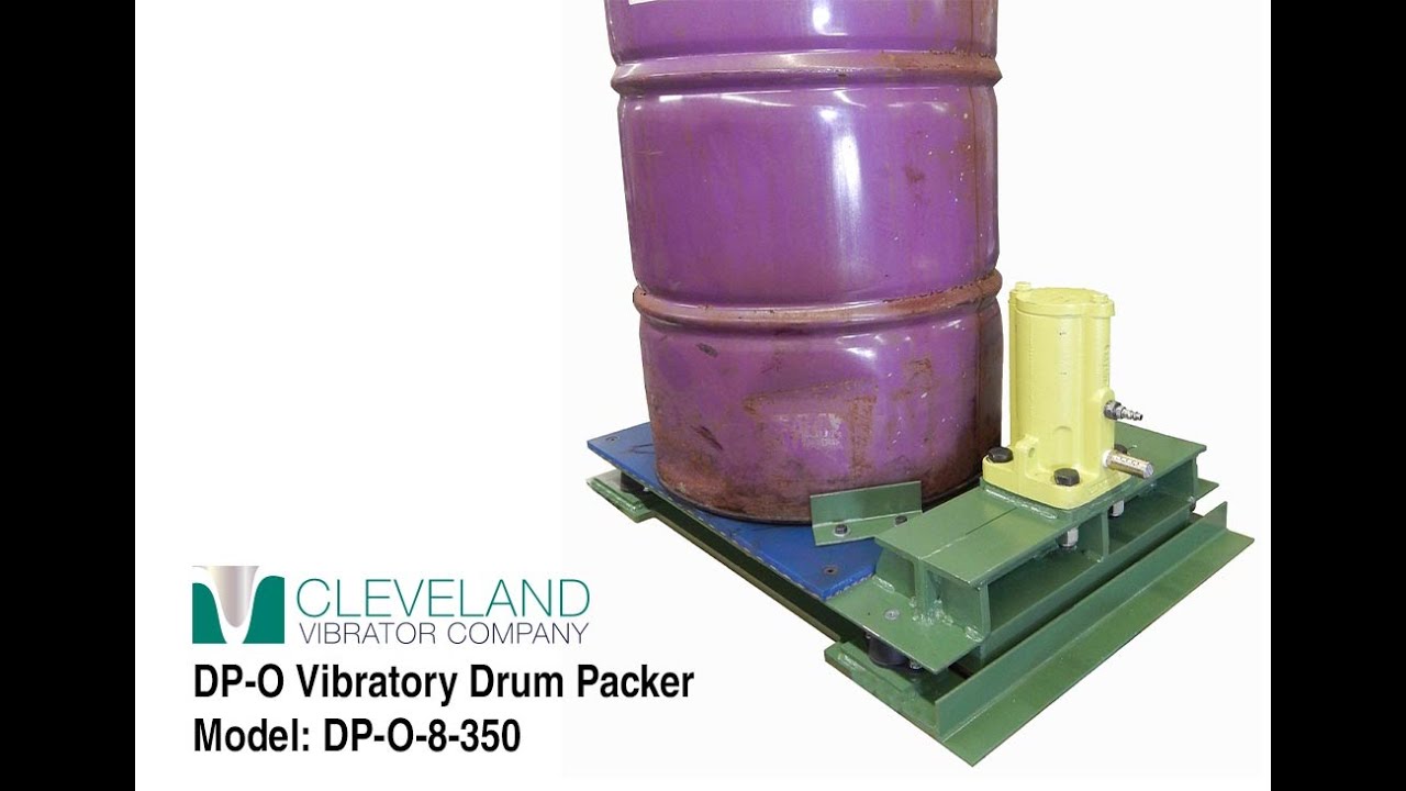 Vibratory Drum Packer to Settle Powder in Drums - Cleveland Vibrator Co ...